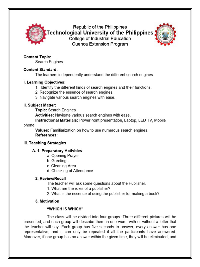 4as Lesson Plan | PDF | Learning | Lesson Plan