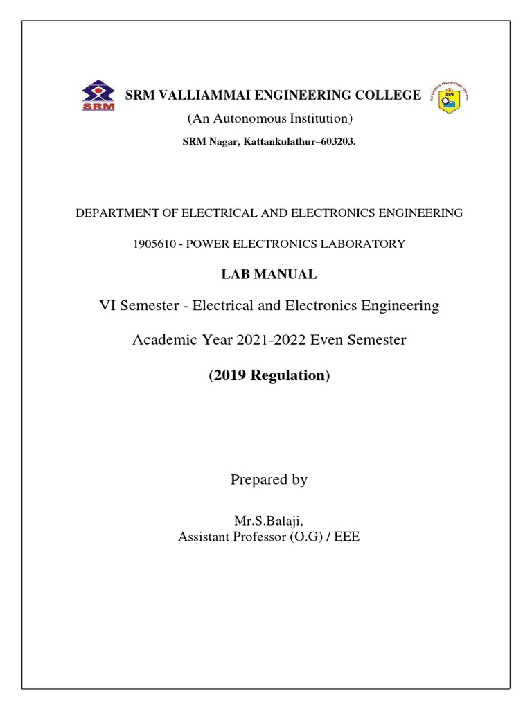 Power Electronics Laboratory Manual | PDF | Power Inverter | Rectifier