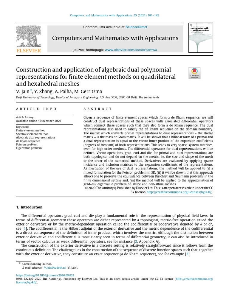 Construction And Application Of Algebraic Dual Polynomi 2021 Computers Mat Pdf Operator