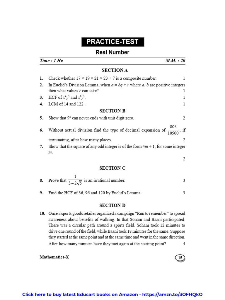 Chapter 1 Maths Practice Test | PDF | Polynomial | Quadratic Equation