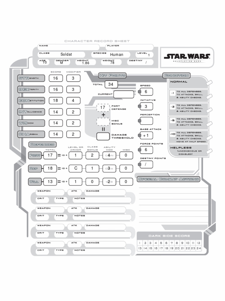 Soldat Character Stats Overview | PDF