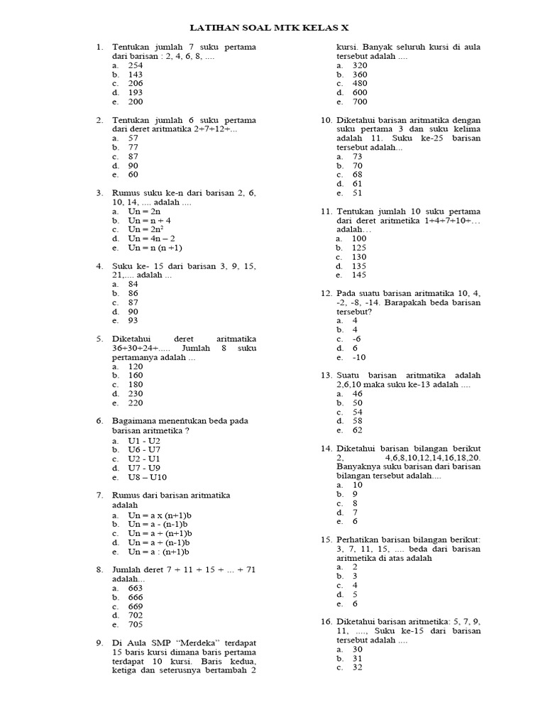 Latihan Soal MTK | PDF | Metode & Bahan Ajar