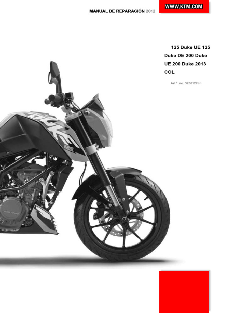 KTM Duke 200 Taller 2012 | PDF | Embrague | Pistón