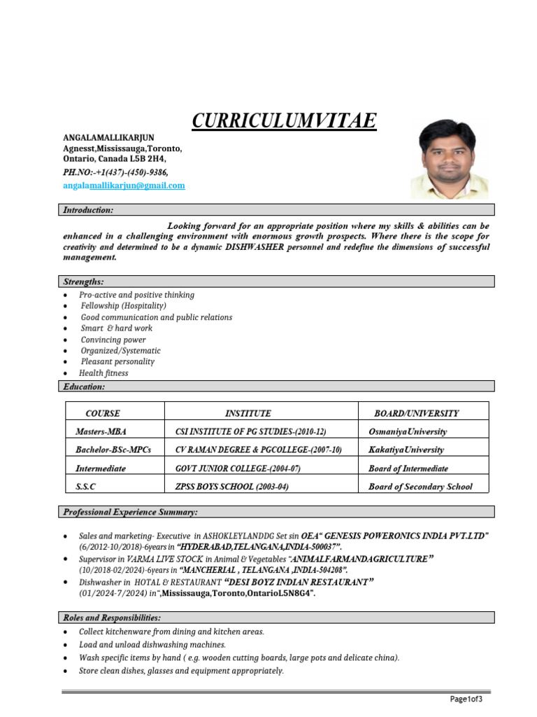 A Mallikarjun Cv Chr | PDF | Dishwasher A Mallikarjun Cv Chr | PDF | Dishwasher
