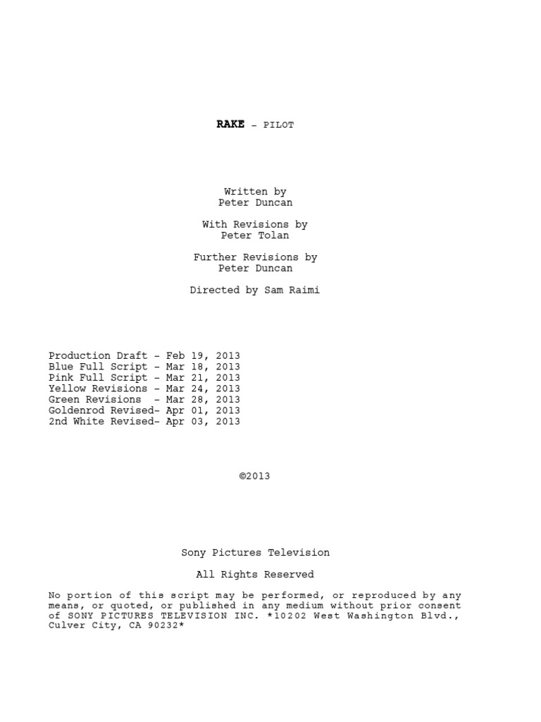 Rake - 1x01 - Pilot | PDF
