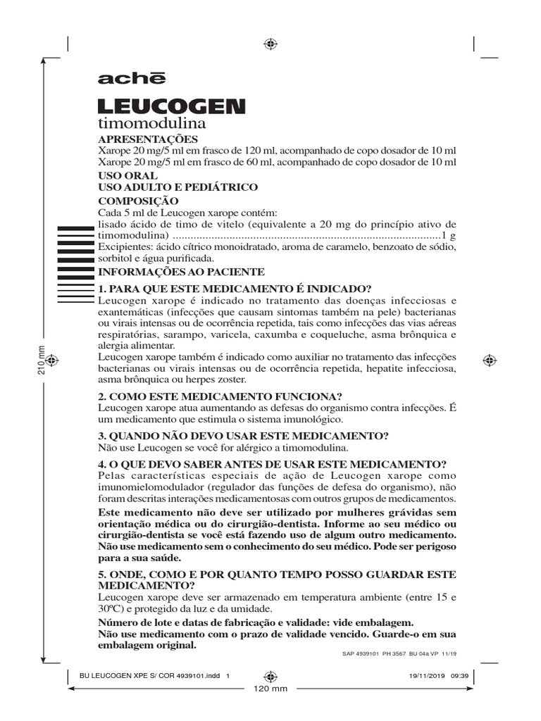 Leucogen Xarope Imunidade | PDF | Asma | Vírus