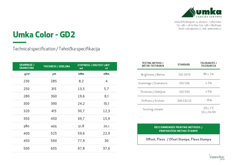 Umka Color Teh. Specification | PDF