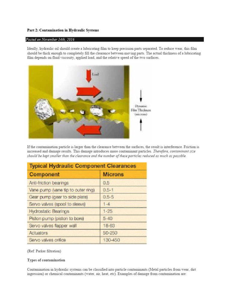 Part 2 Hydraulic Contamination | PDF | Lubricant | Wear