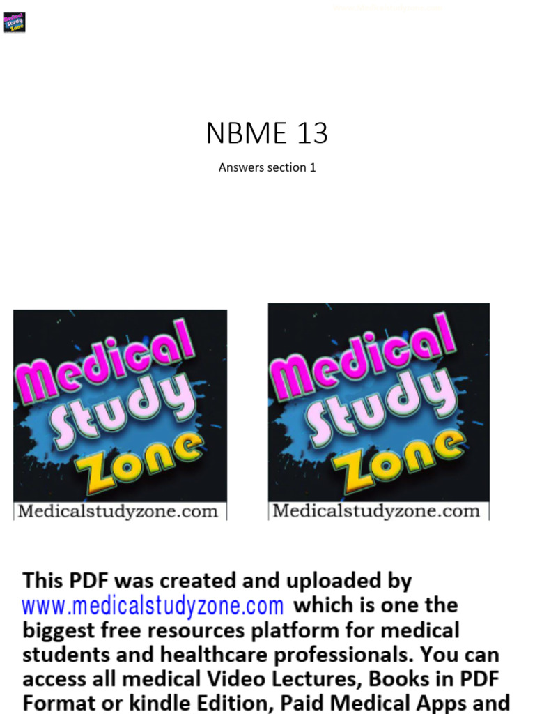 (Medicalstudyzone - Com) NBME 13 - Answers | PDF | Software | Computing