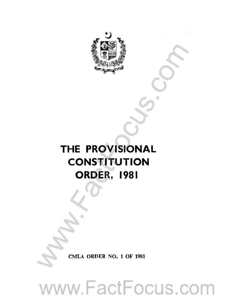 The Provisional Constitution Order PCO 1981 CMLA Order No.1 | PDF