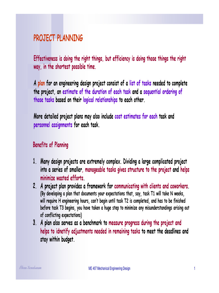 09-Project Planning | PDF