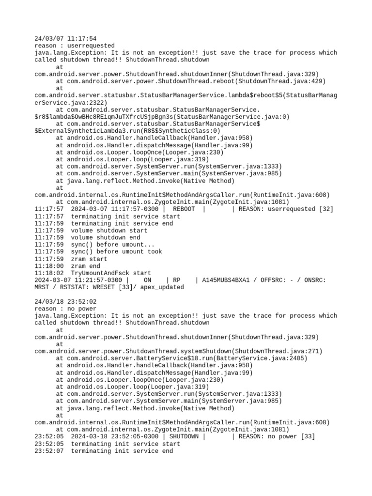 Power Off Reset Reason Backup Pdf Java Programming Language Object Computer Science 1630