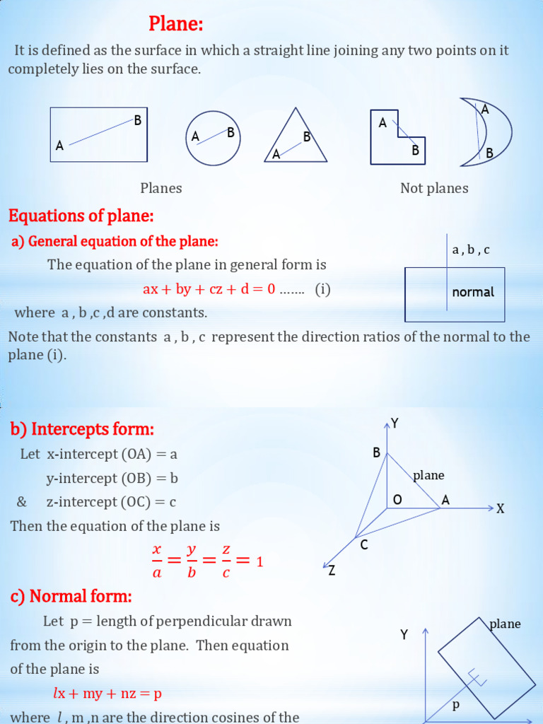 XII plane-1 | PDF | Line (Geometry) | Mathematics