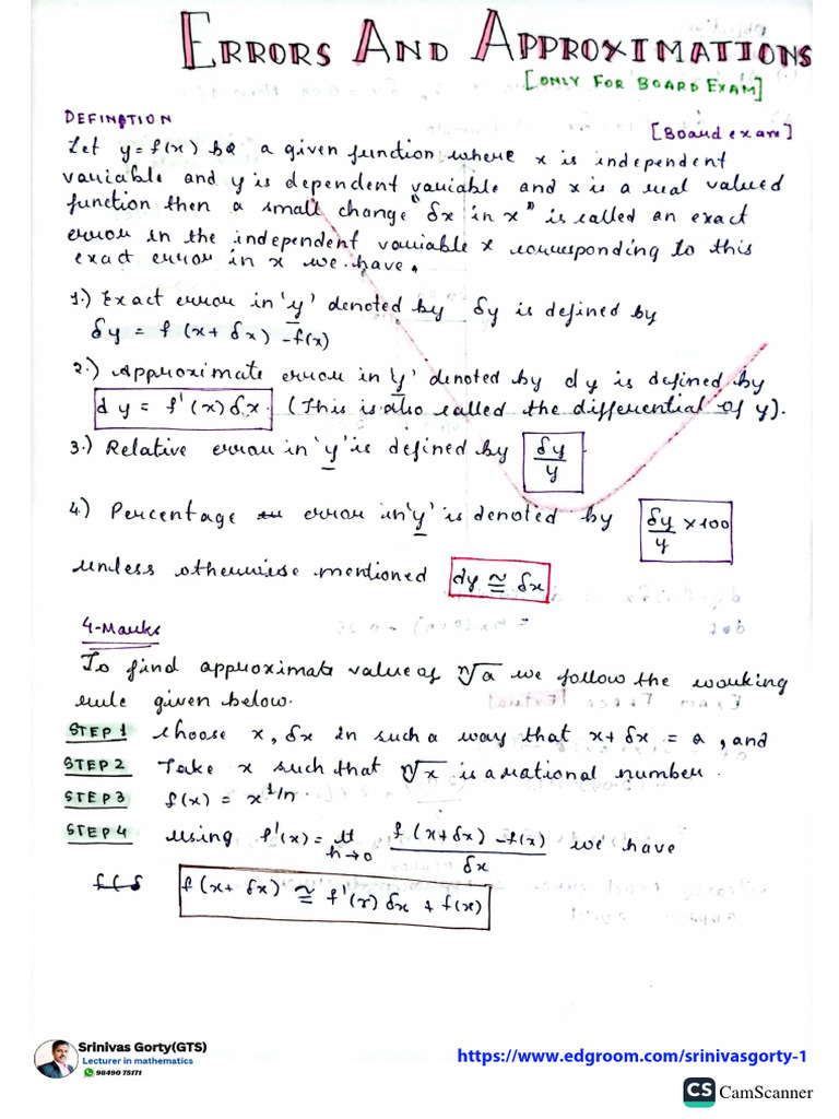 1553419-Errors and Approximations | PDF
