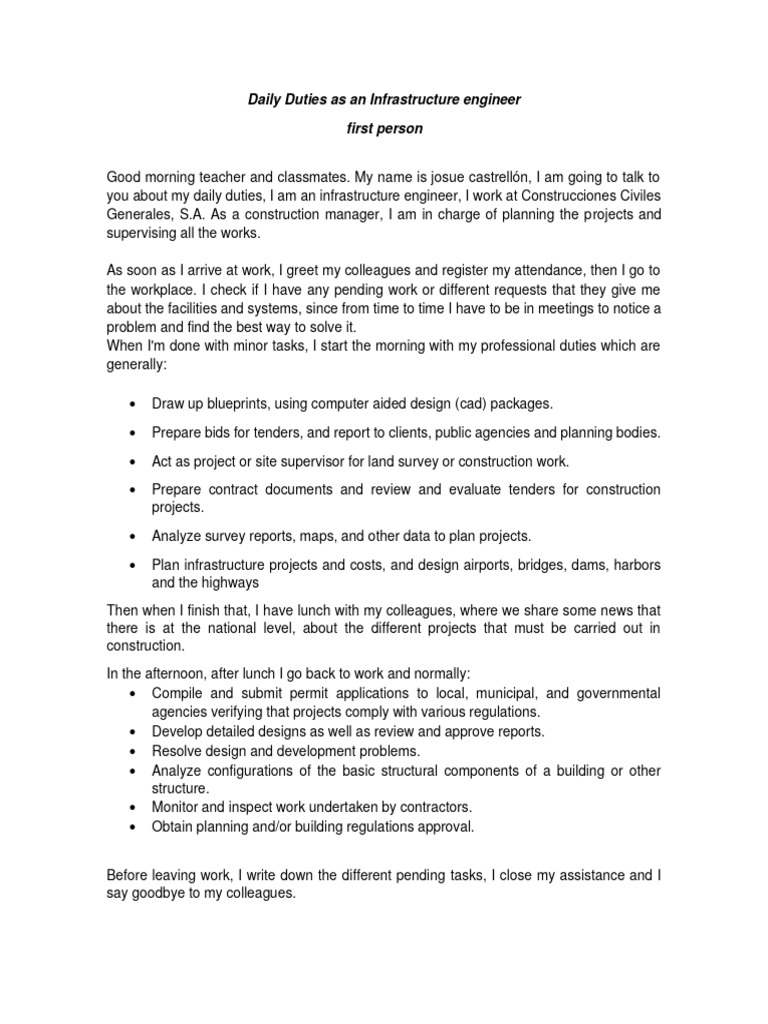 Daily Duties Josue | PDF | Teachers