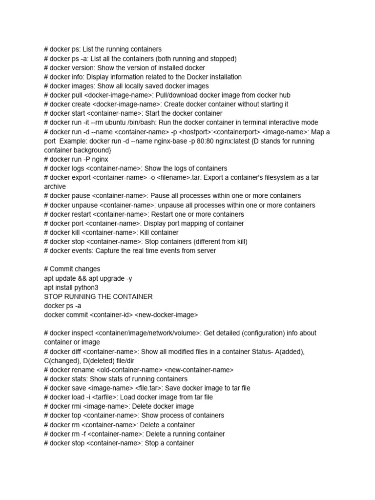 Docker Commands Download Free Pdf Computer Engineering Information Technology