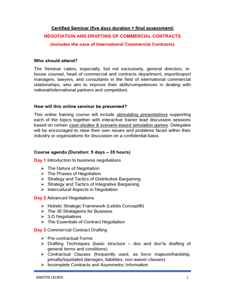 New Seminar - Framework | PDF | Negotiation | Arbitration