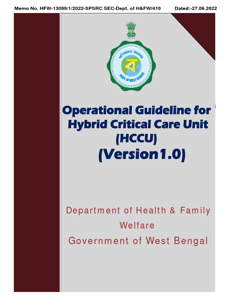 Operational Guidelines For Hybrid CCU Version 1.0 | PDF | Intensive ...