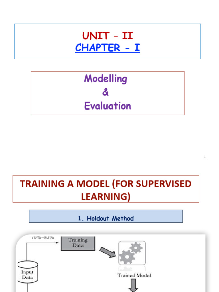 UNIT II Machine Learning | PDF | Cross Validation (Statistics) | Cluster Analysis