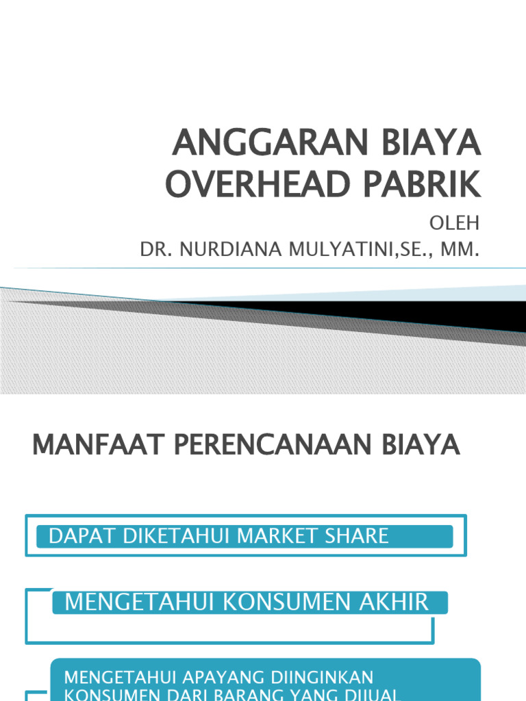 Anggaran Biaya Overhead Pabrik | PDF | Teknologi & Rekayasa