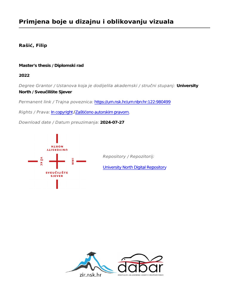 Primjena Boje u Dizajnu i Oblikovanju Vizuala- Rasic | PDF