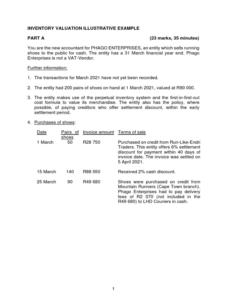 Inventory Valuation Example | PDF | Valuation (Finance) | Discounting