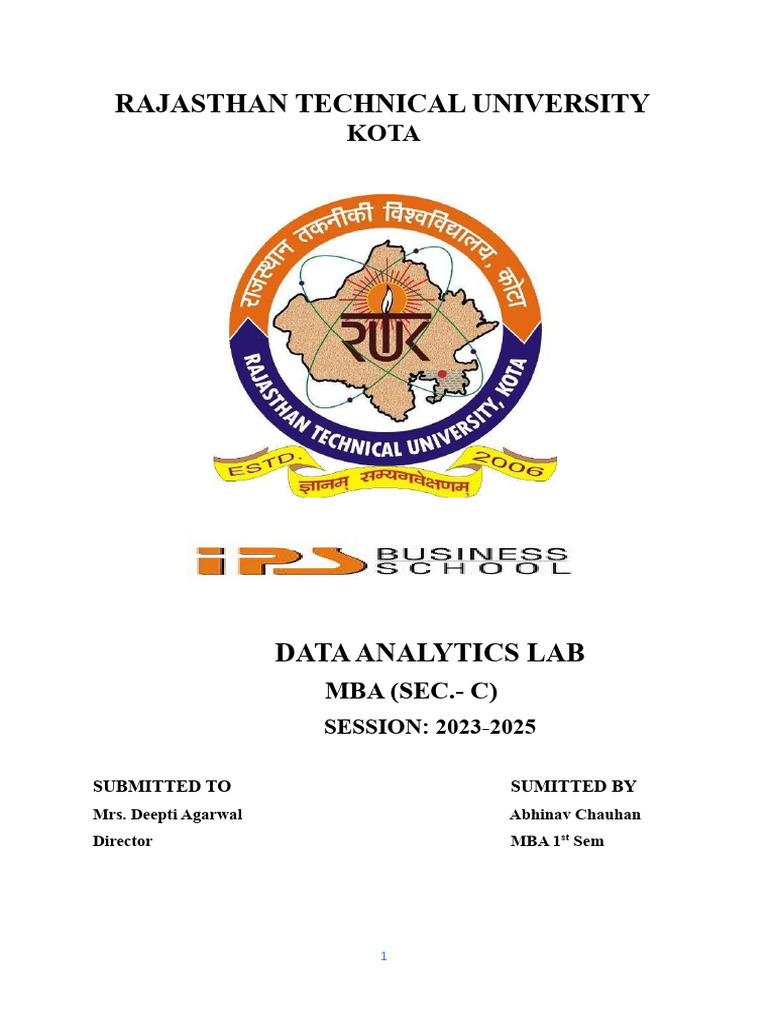 Data Analytics Lab File - 040637 | PDF | Net Present Value | Microsoft Excel