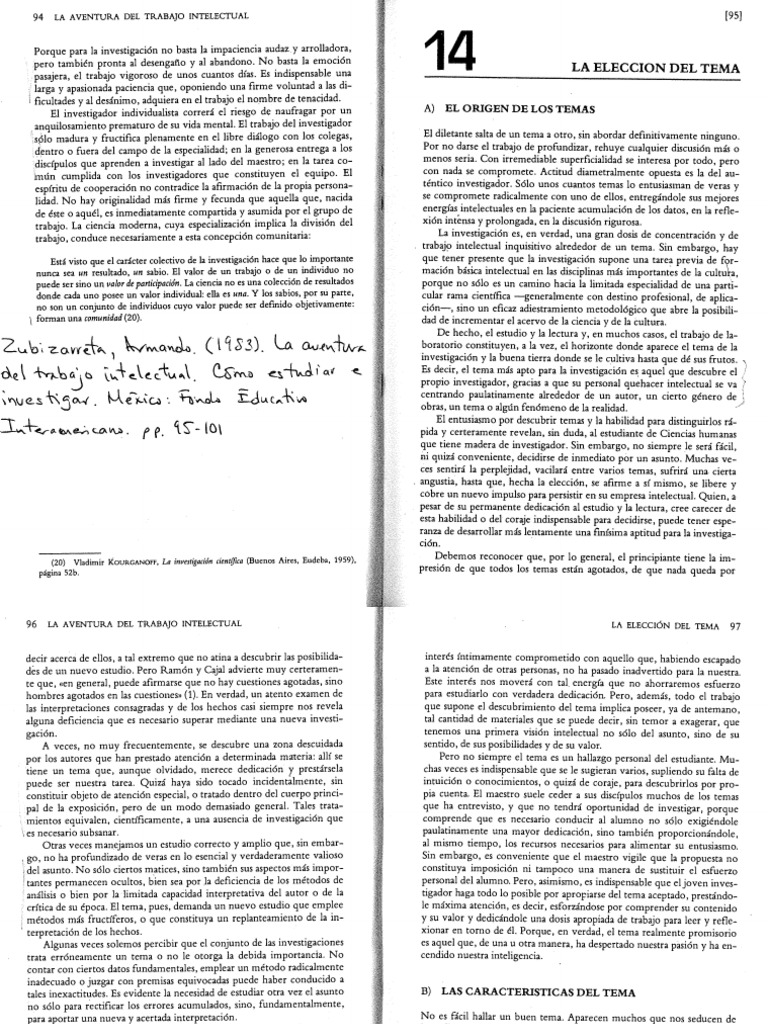 Zubizarreta Armando - La Elección Del Tema | PDF