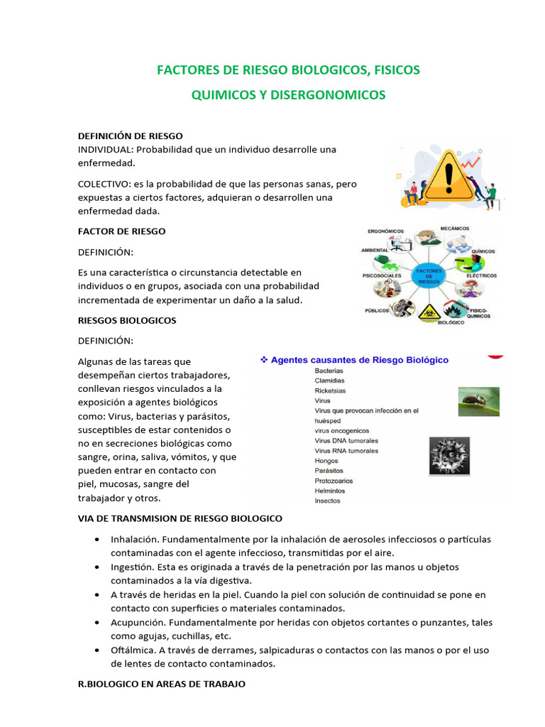 Factores de Riesgo Biologicos | PDF | Virus | VIH