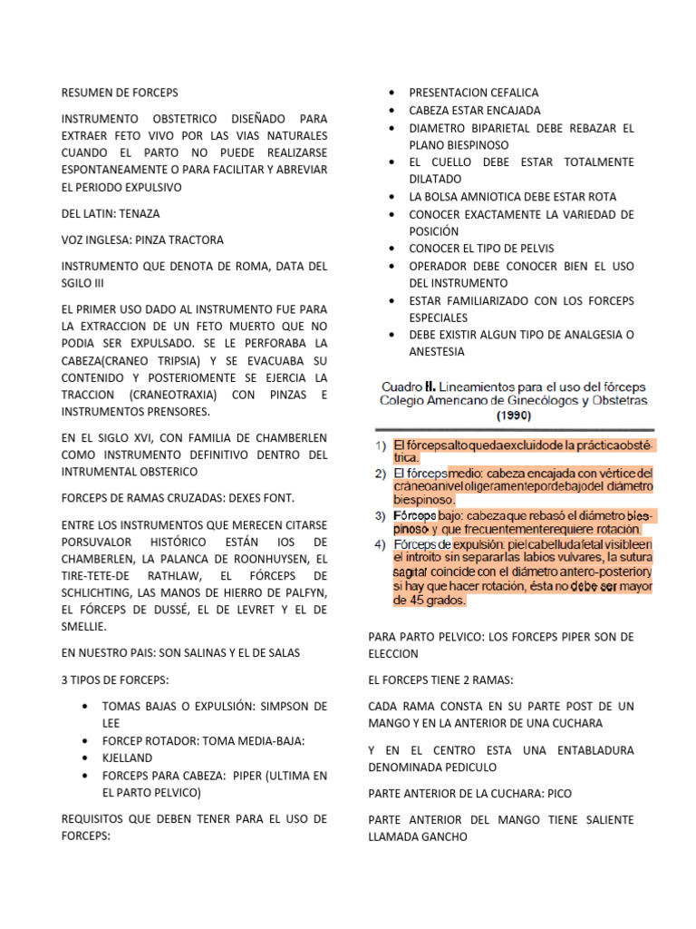 Forceps Obstétricos: Historia y Tipos | PDF | Pelvis | Parto