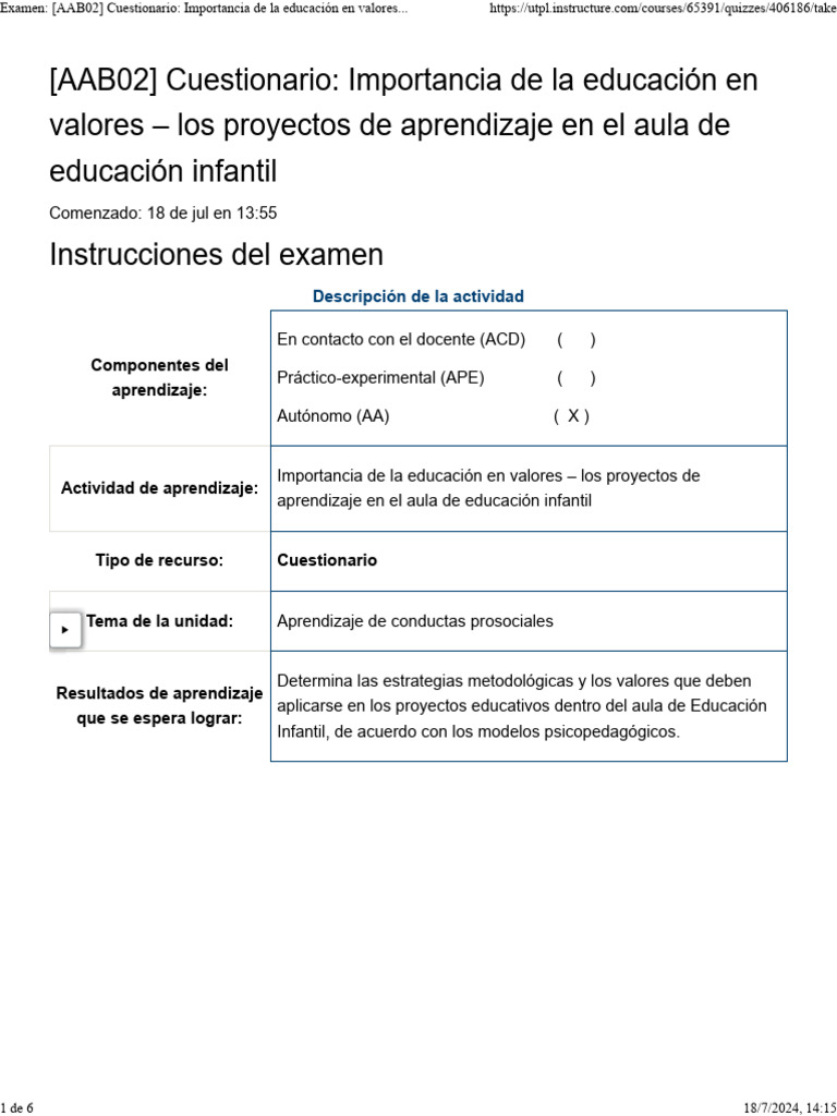 Examen - (AAB02) CuesCUESTIONARIO FUNDAMENTOS 1 | PDF | Salón de clases ...