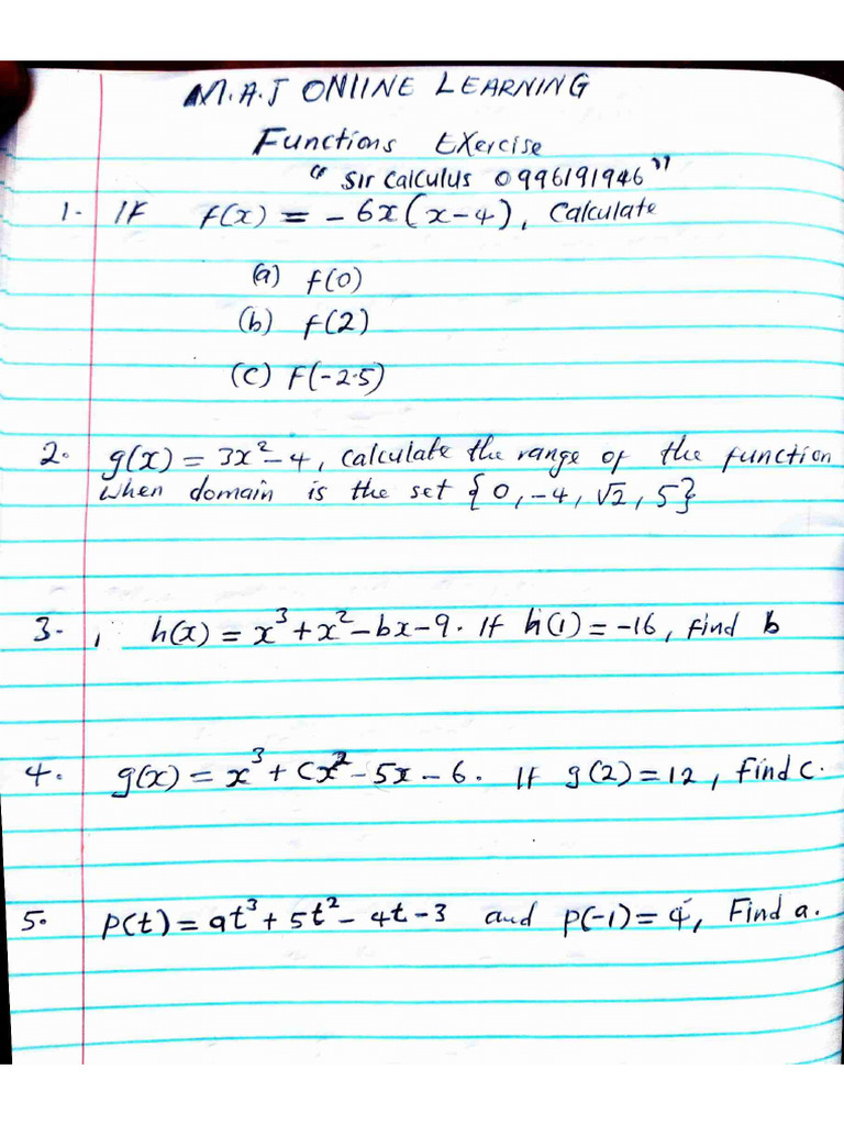 Functions Exercise | PDF
