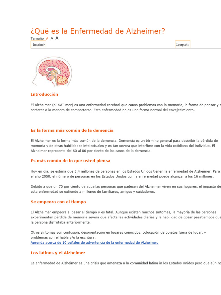Qué Es La Enfermedad de Alzheimer | PDF | Enfermedad de Alzheimer | Nervio
