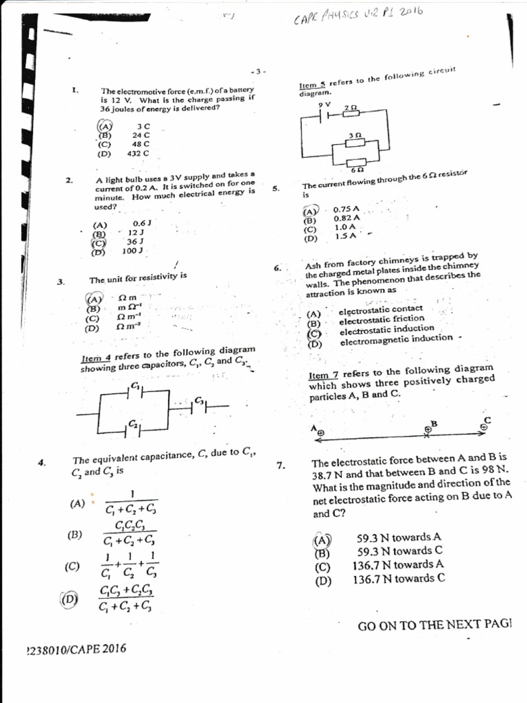 Cape Physics U2 P1 May-June 2016 With Answers | PDF