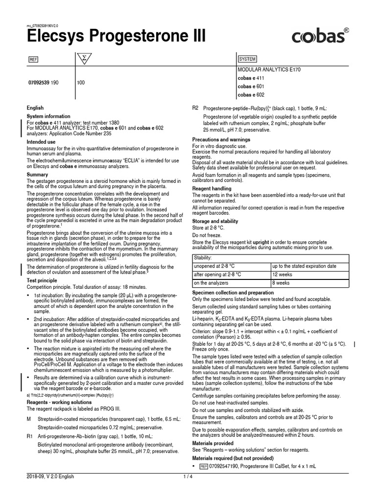 Progesterone Assay Guide | PDF | Detection Limit