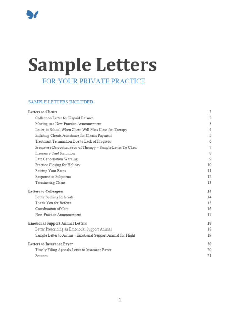 Private Practice Letter Template Bundle - Updated 10.1.20 2 | PDF ...