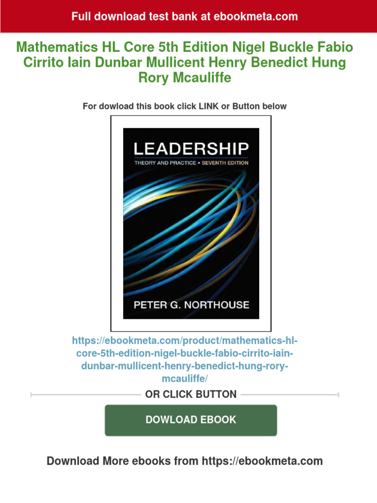 Mathematics HL Core 5th Edition Nigel Buckle Fabio Cirrito Iain Dunbar ... Mathematics HL Core 5th Edition Nigel Buckle Fabio Cirrito Iain Dunbar ...