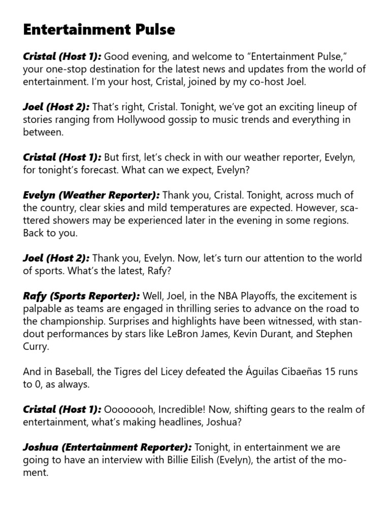 Entertainment Pulse New | PDF