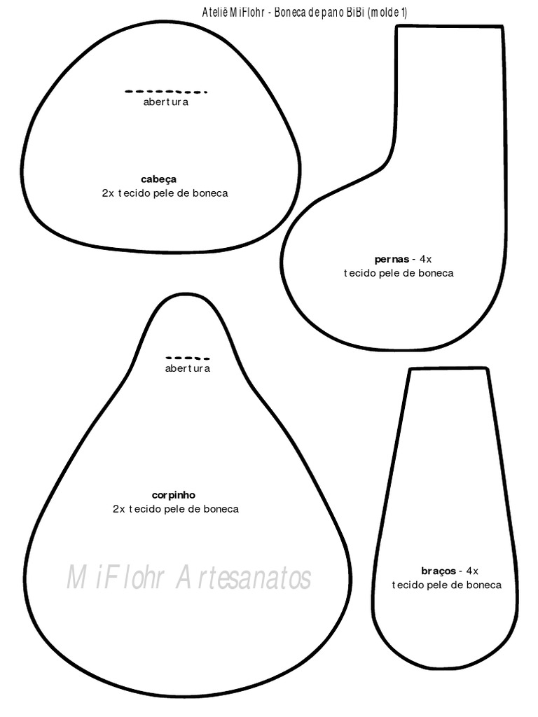 Molde de Boneca de Pano BiBi | PDF