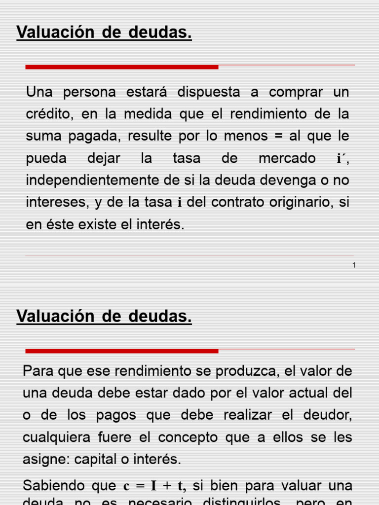 Valuacion de Deudas 2 | PDF | Interés | Valoración (Finanzas)