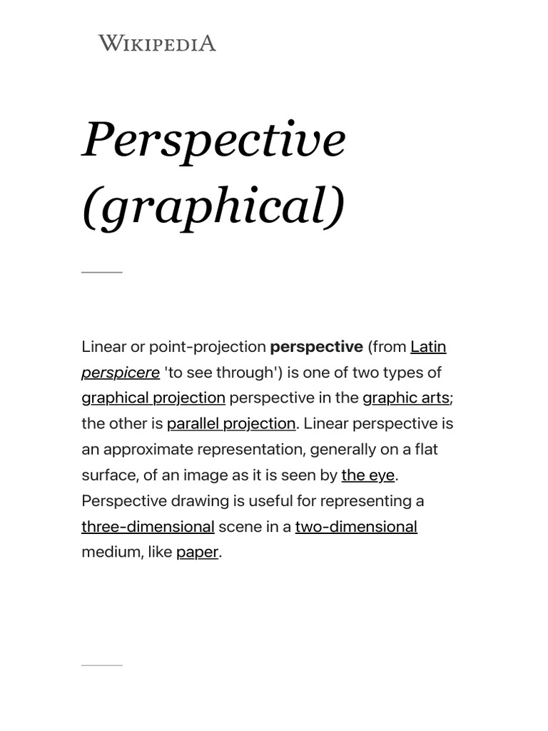 Perspective (Graphical) - Wikipedia | PDF | Perspective (Graphical)