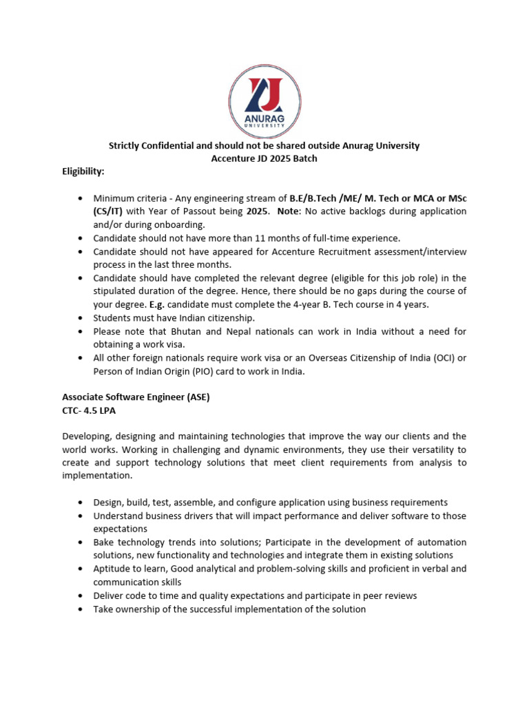 Anurag Univ. Accenture 2025 Drive | PDF | Computing | Information ...