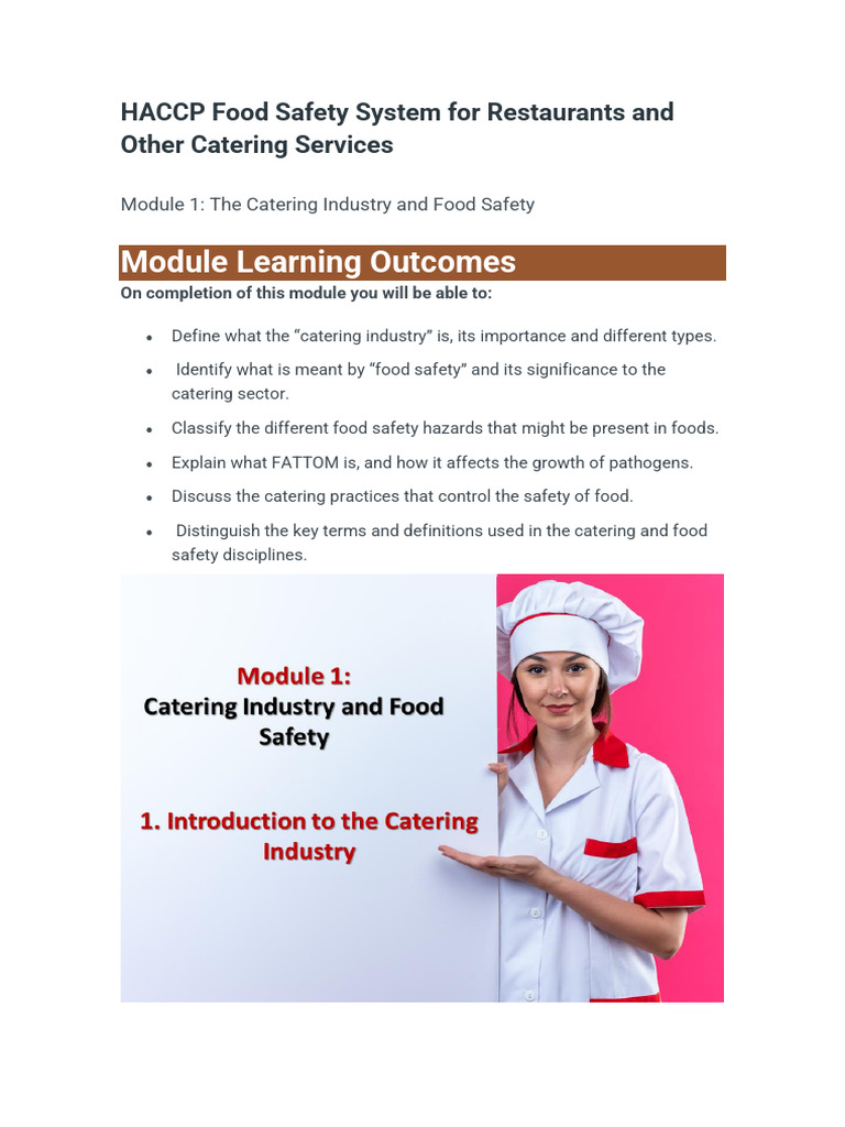 HACCP Food Safety System for Restaurants and Other Catering Services | PDF | Foodborne Illness ...