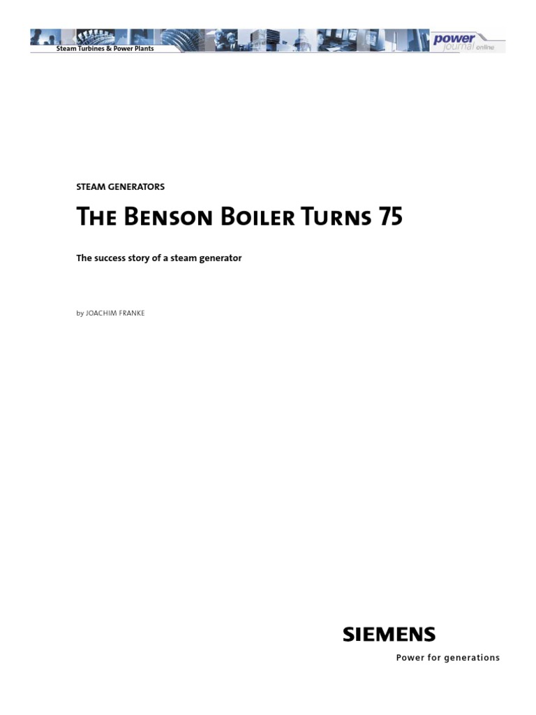 Benson Boiler's 75-Year Legacy | PDF | Boiler | Steam Power