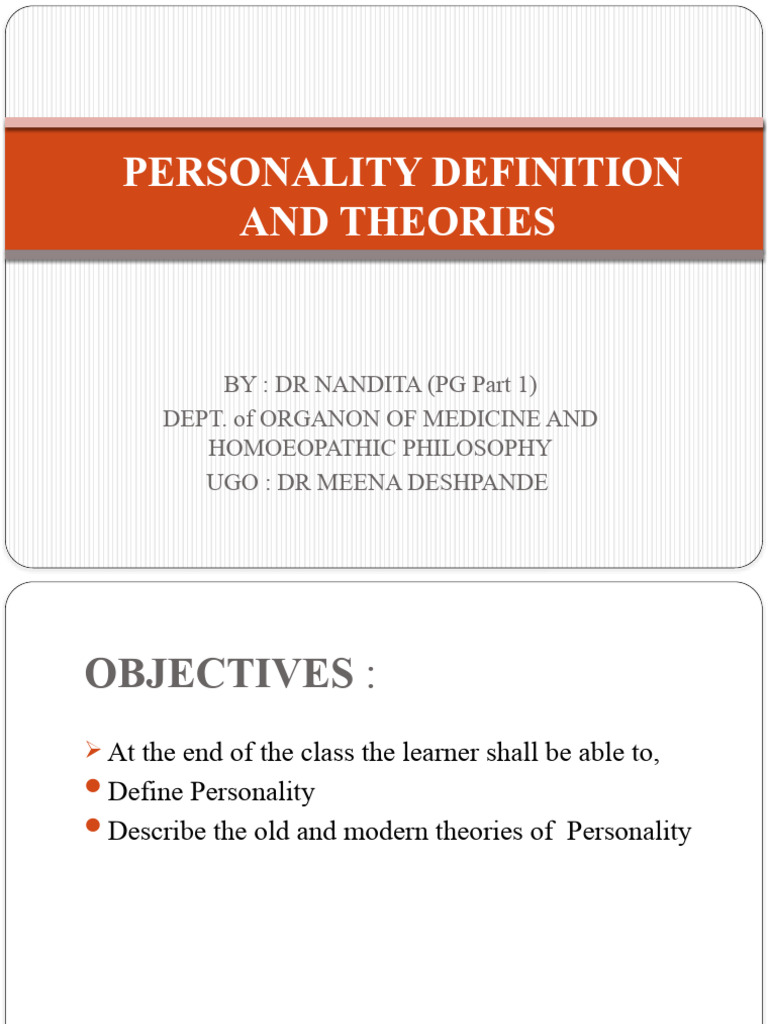 Personality Definition and Theories - 4 | PDF | Id | Self Actualization