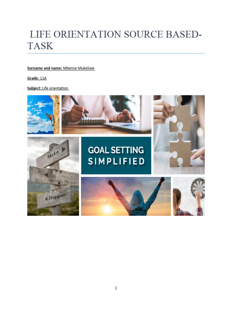 Siwe's Life Orientation Assignment | PDF | Goal | Democracy