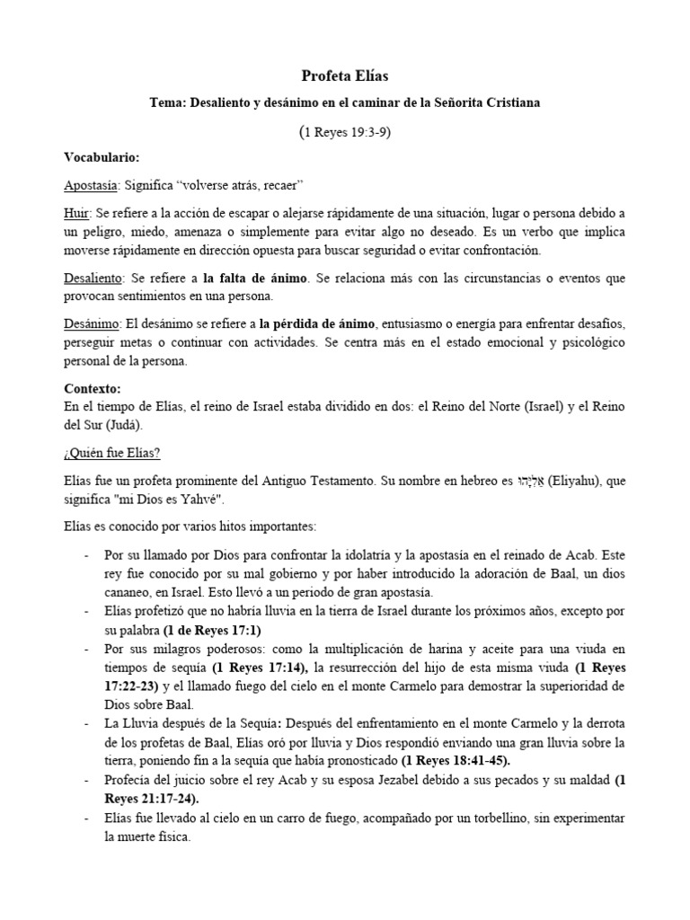 Profeta Elías | PDF | Elijah | Libros de reyes