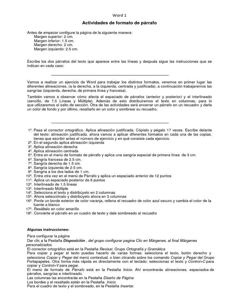 Ejercicio Practico - Formato de Word | PDF | Software | Informática