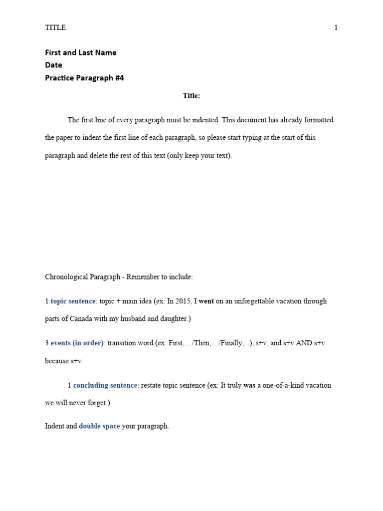 Chronological Paragraph Template WC1 F23 | PDF