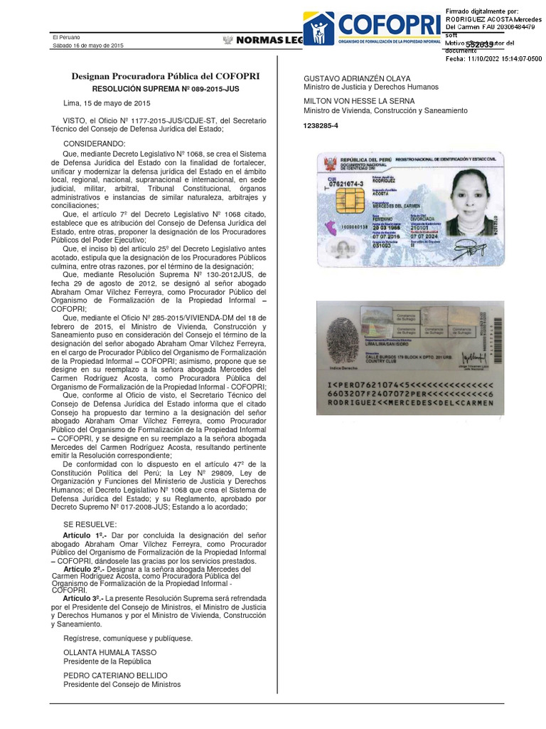 Respuesta Cofopri Anexos | PDF | Abogado | Ministerio (Departamento de Gobierno)